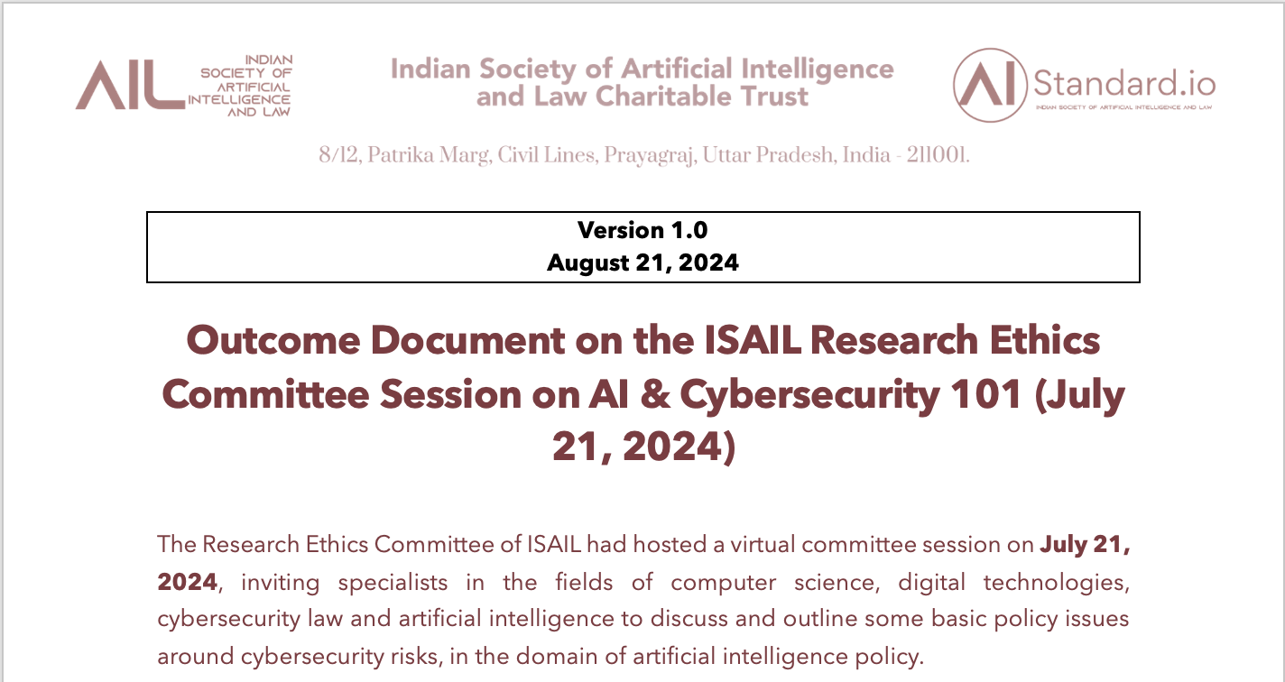 Outcome Document on the ISAIL Research Ethics Committee Session on AI ...
